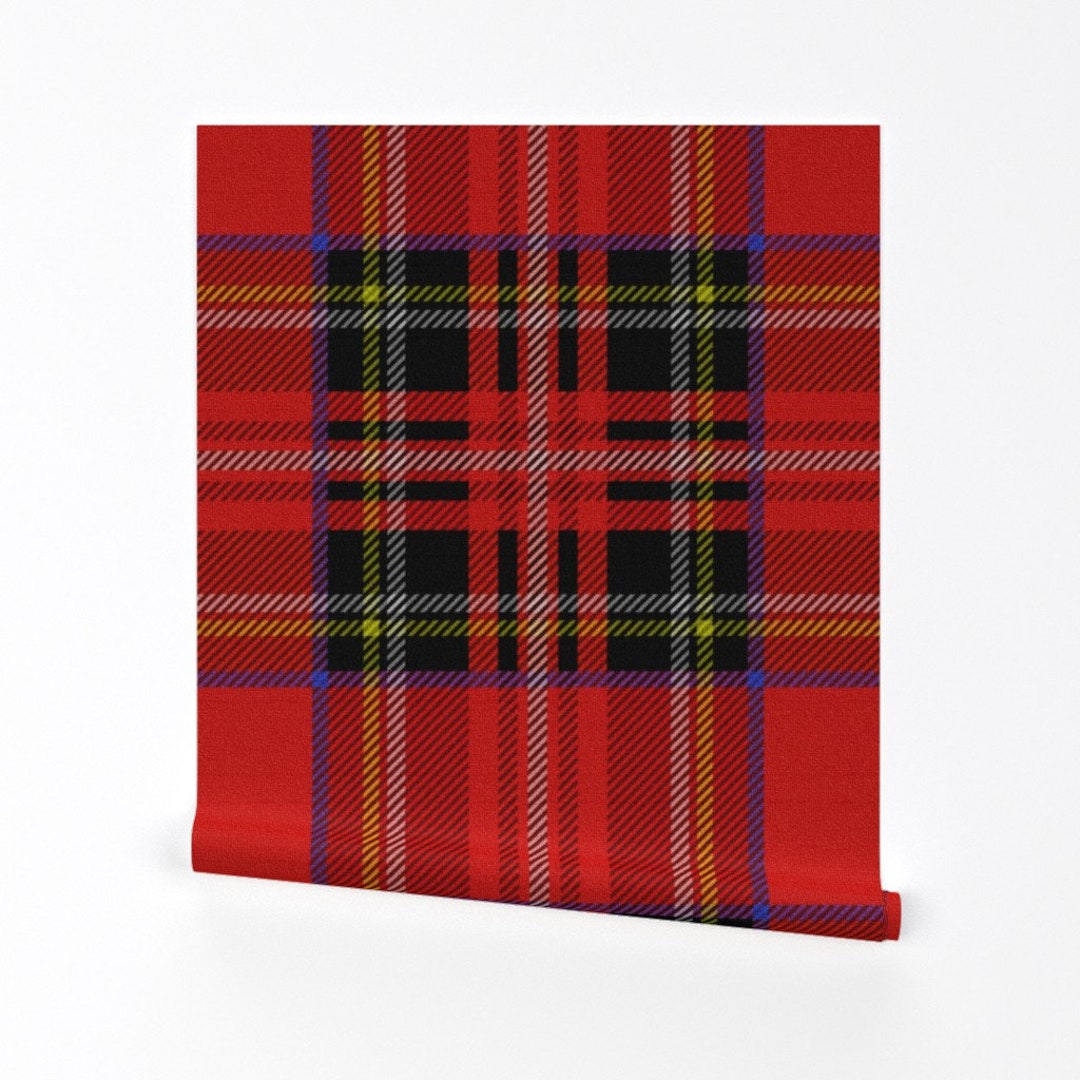 Plaid Wallpaper Royal Stewart Tartan by Peacoquettedesigns Plaid Custom ...
