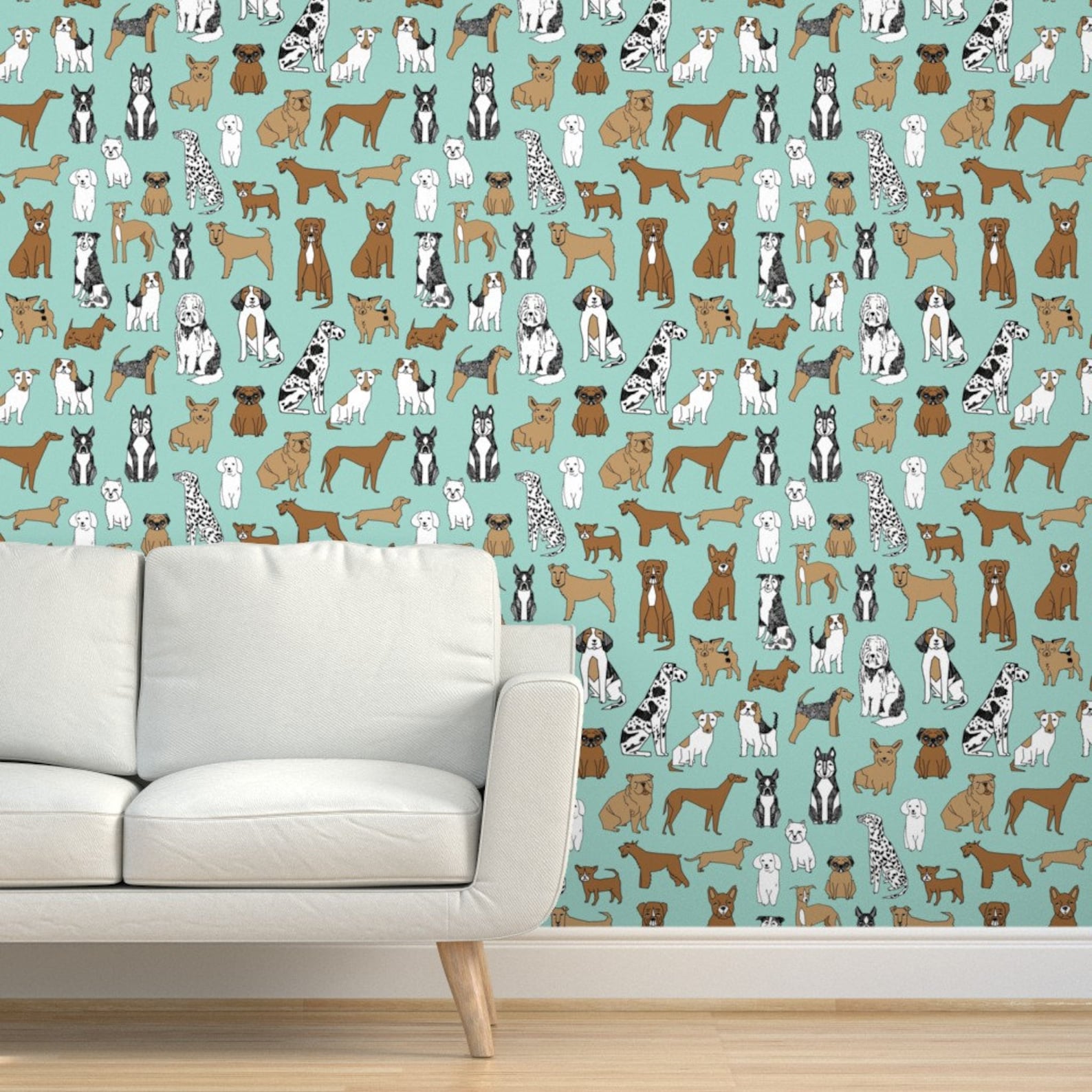 Dog Wallpaper Mint Pets Dog Breeds Print by Andrea Lauren | Etsy