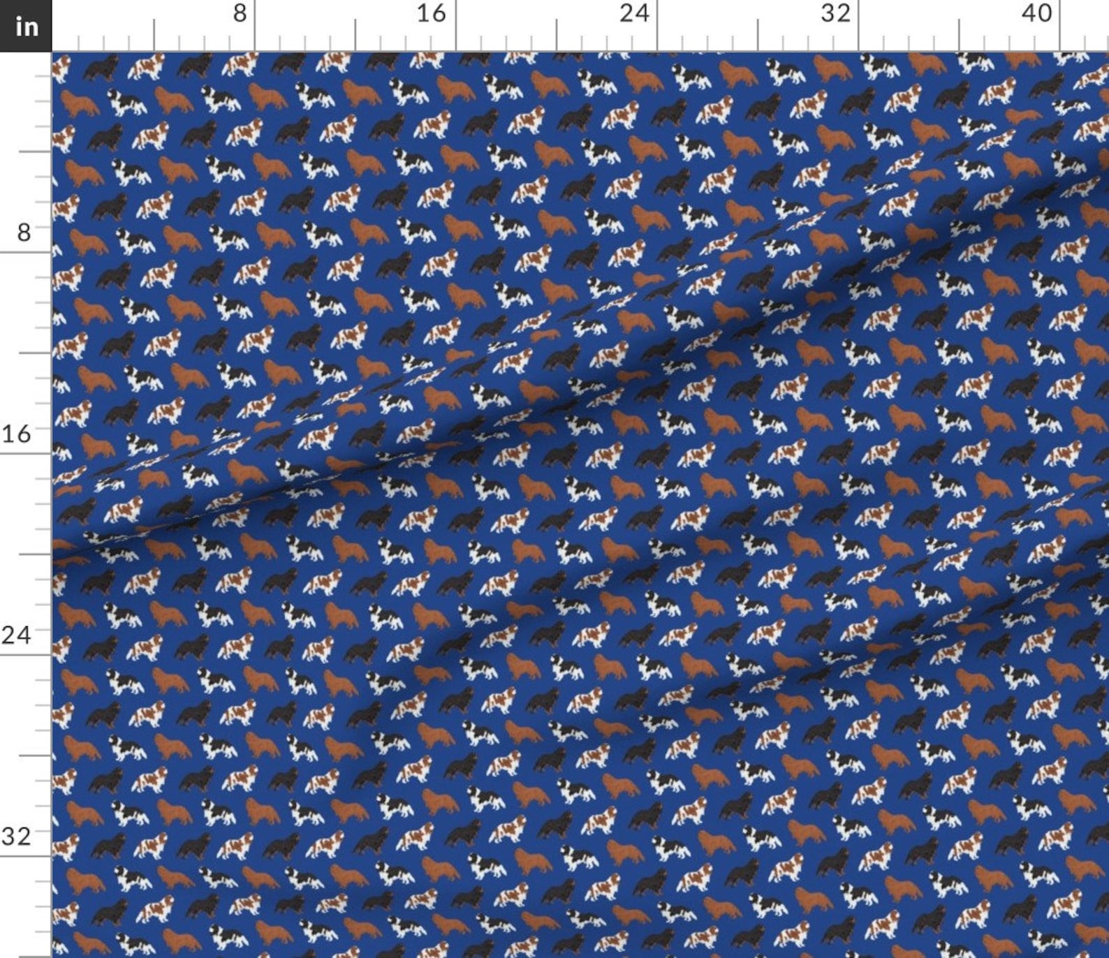Blue Cavalier Fabric Cavalier King Charles Spaniel Fabric by - Etsy