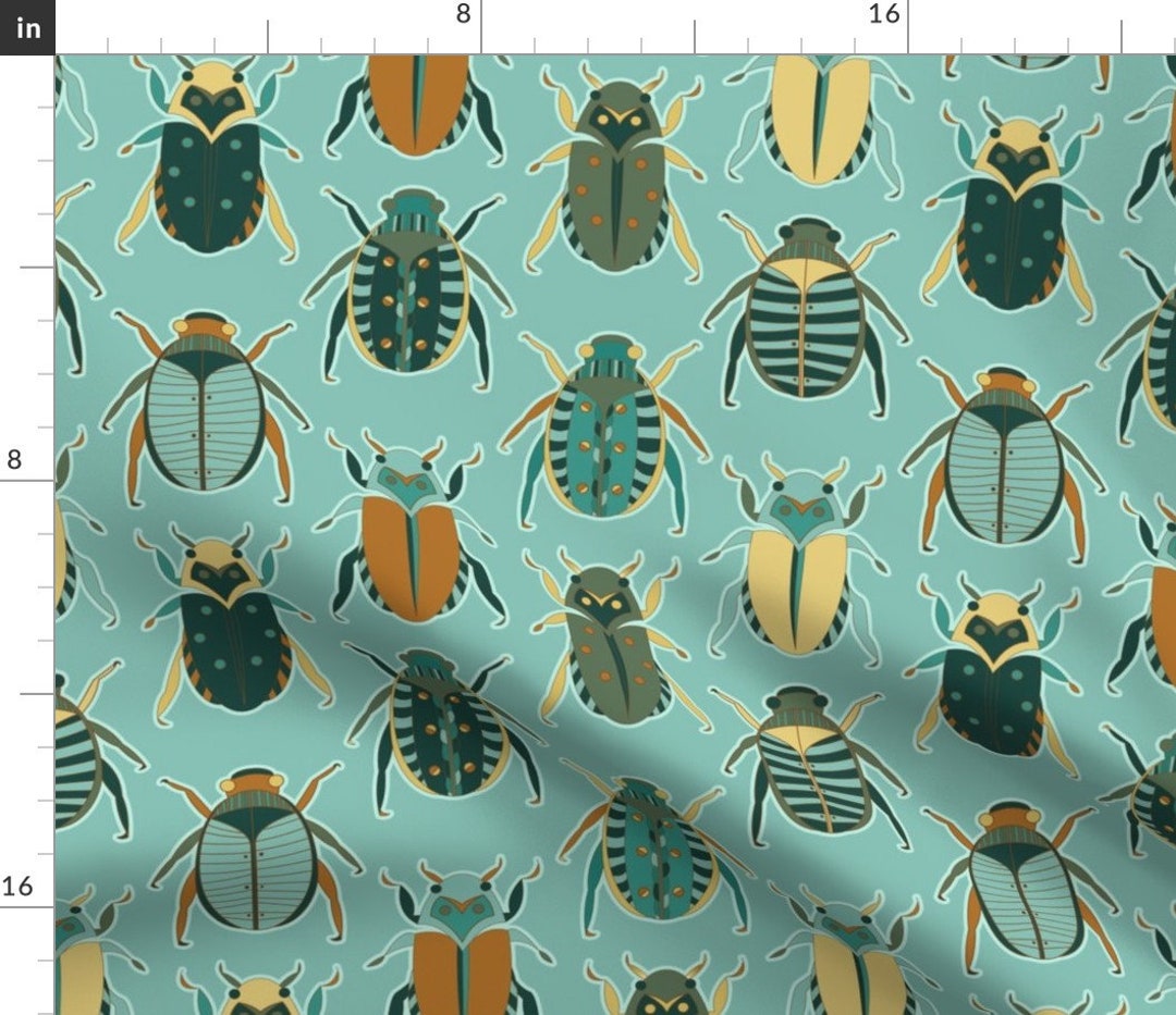 Entomology Fabric Scarab Beetles by Jannasalak Entomology Bugs Beetles ...