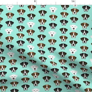Aqua Boxer Dog Fabric Boxer Dog Fabric by Petfriendly - Etsy