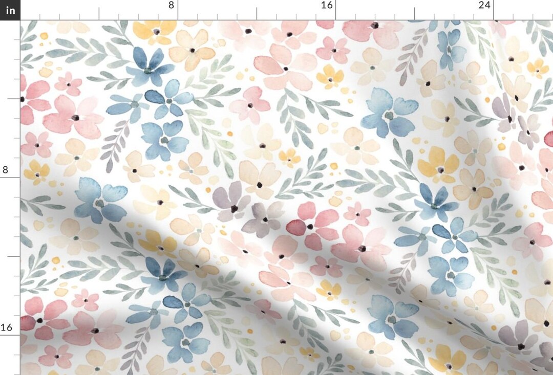 Whimsical Floral Fabric - Ditsy Floral by Sara_swanson_design ...