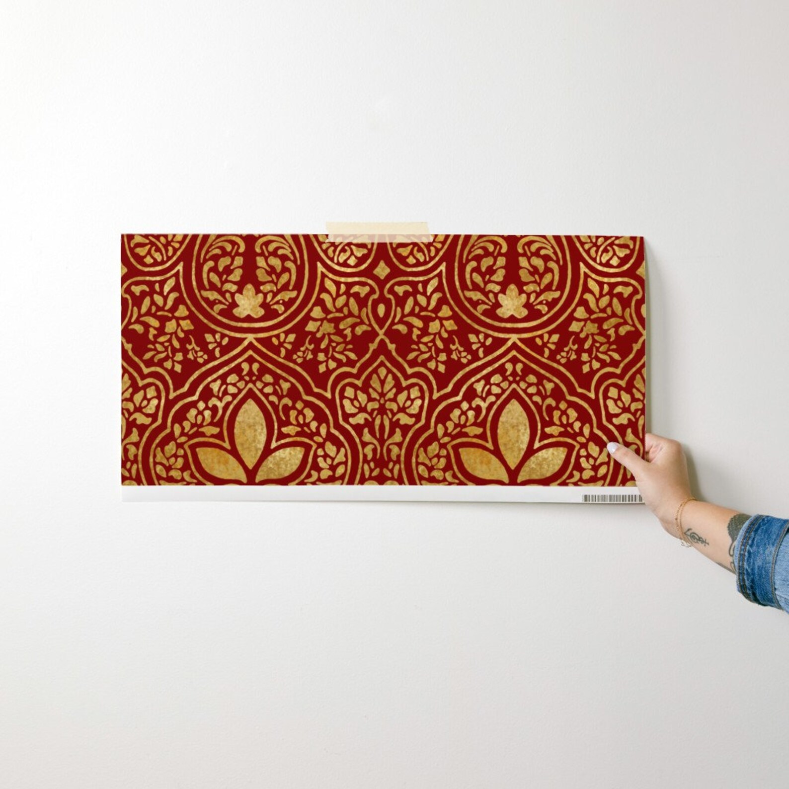 Indian Inspired Wallpaper Rajkumari Batik by Peacoquettedesigns Red ...