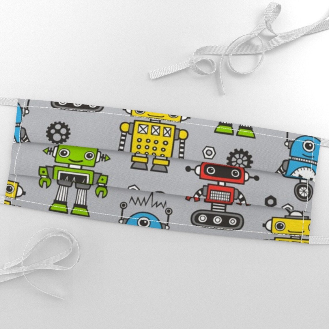 Robot Fabric Boys Cute Robots on Gray by Caja Design | Etsy