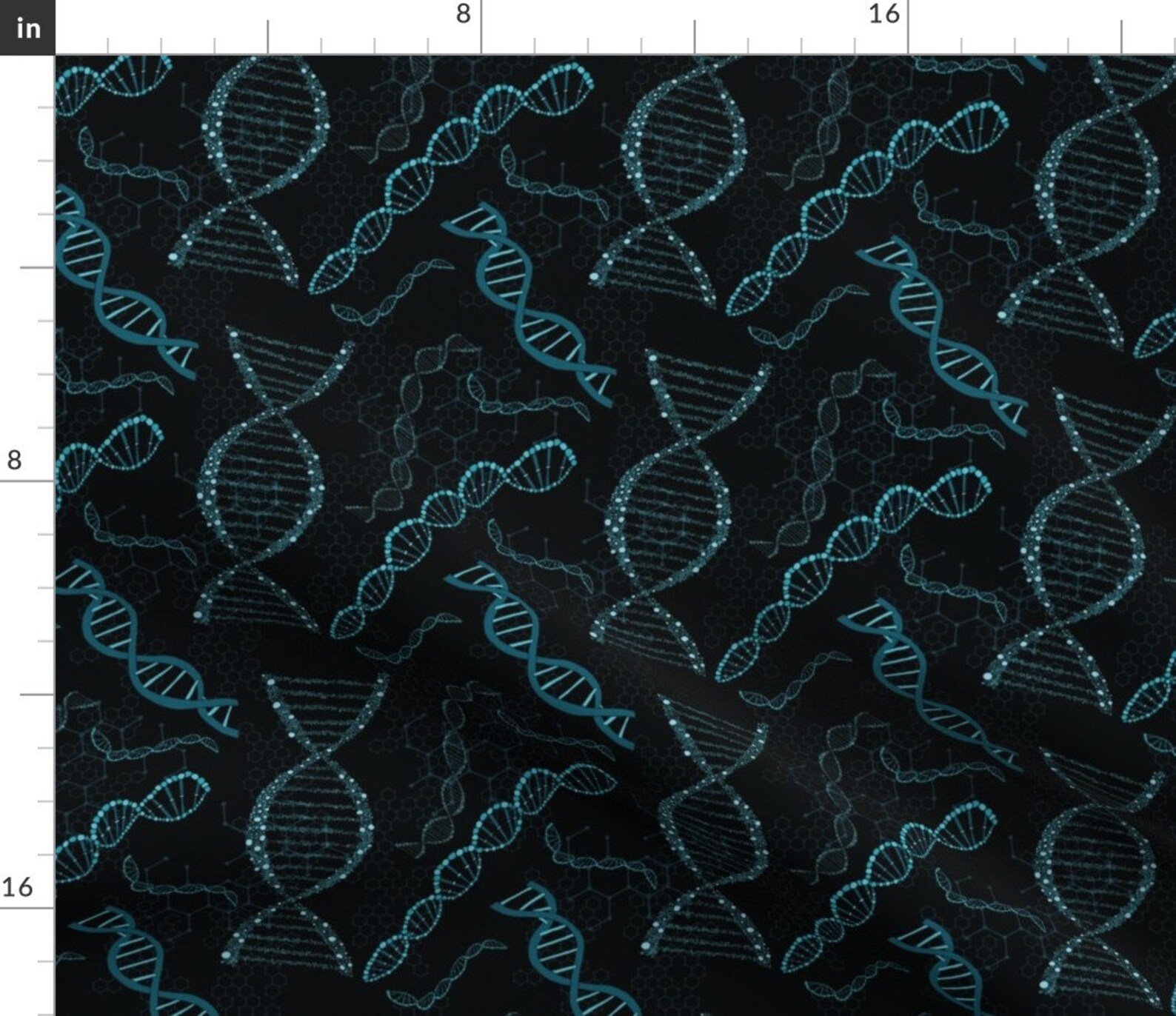 DNA Blue Black Double Helix Fabric Dna Biological by - Etsy