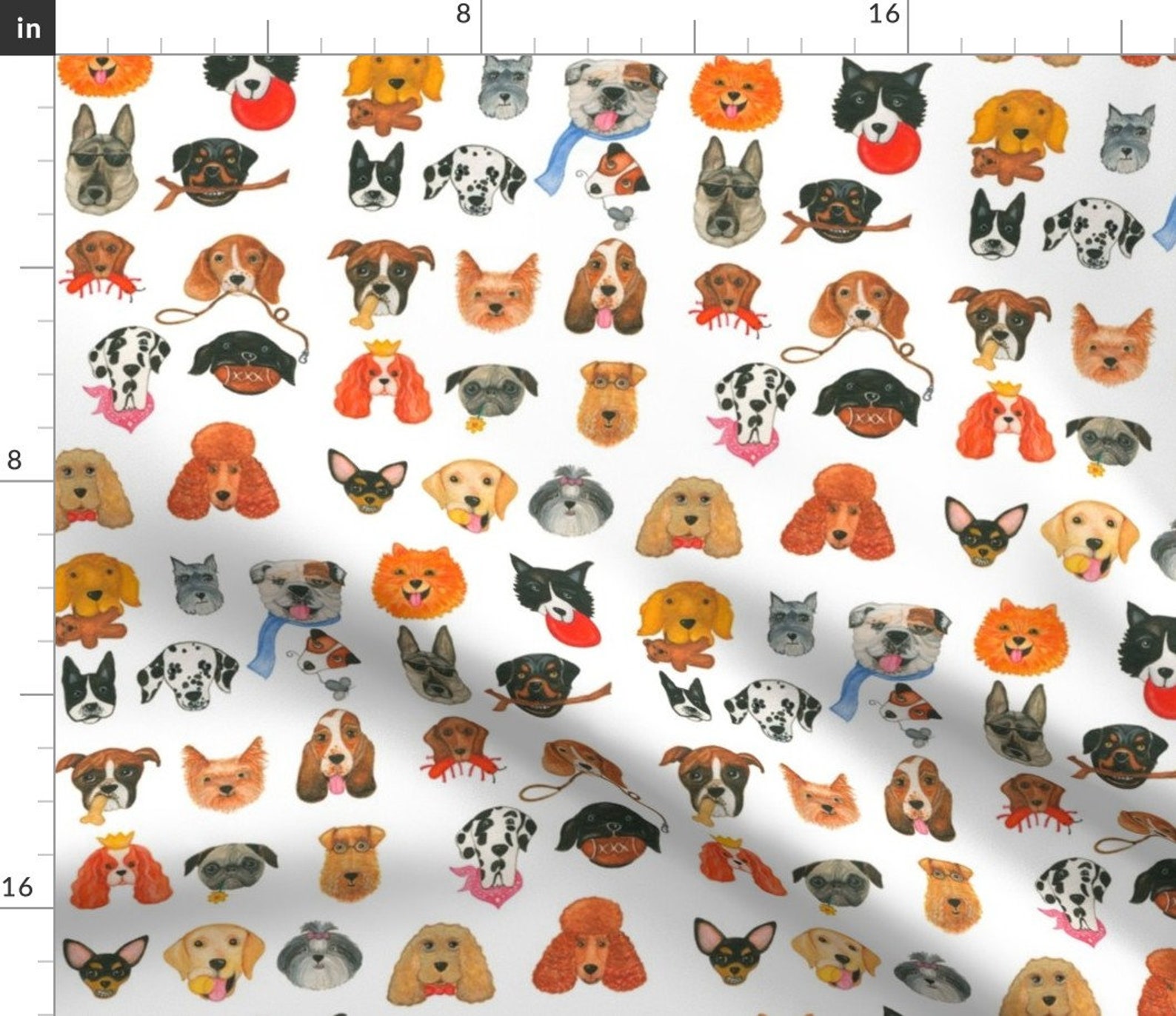 Dog Breeds Fabric 25 Dog Breeds by Littleislandcompany - Etsy