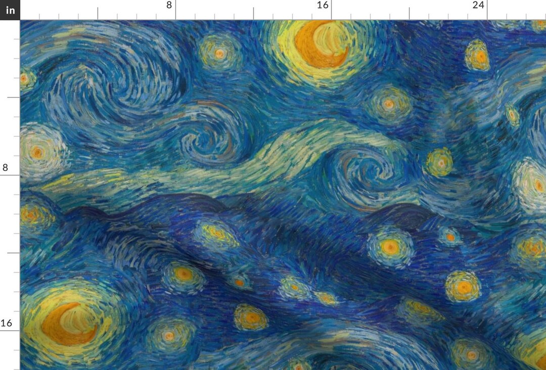 Impressionist Fabric Starry Nigh by Weavingmajor Painting Star Starry ...