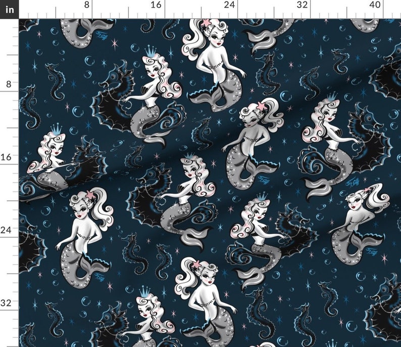 Mermaid Fabric Pearla Mermaid-large by Miss Fluff Mermaid - Etsy