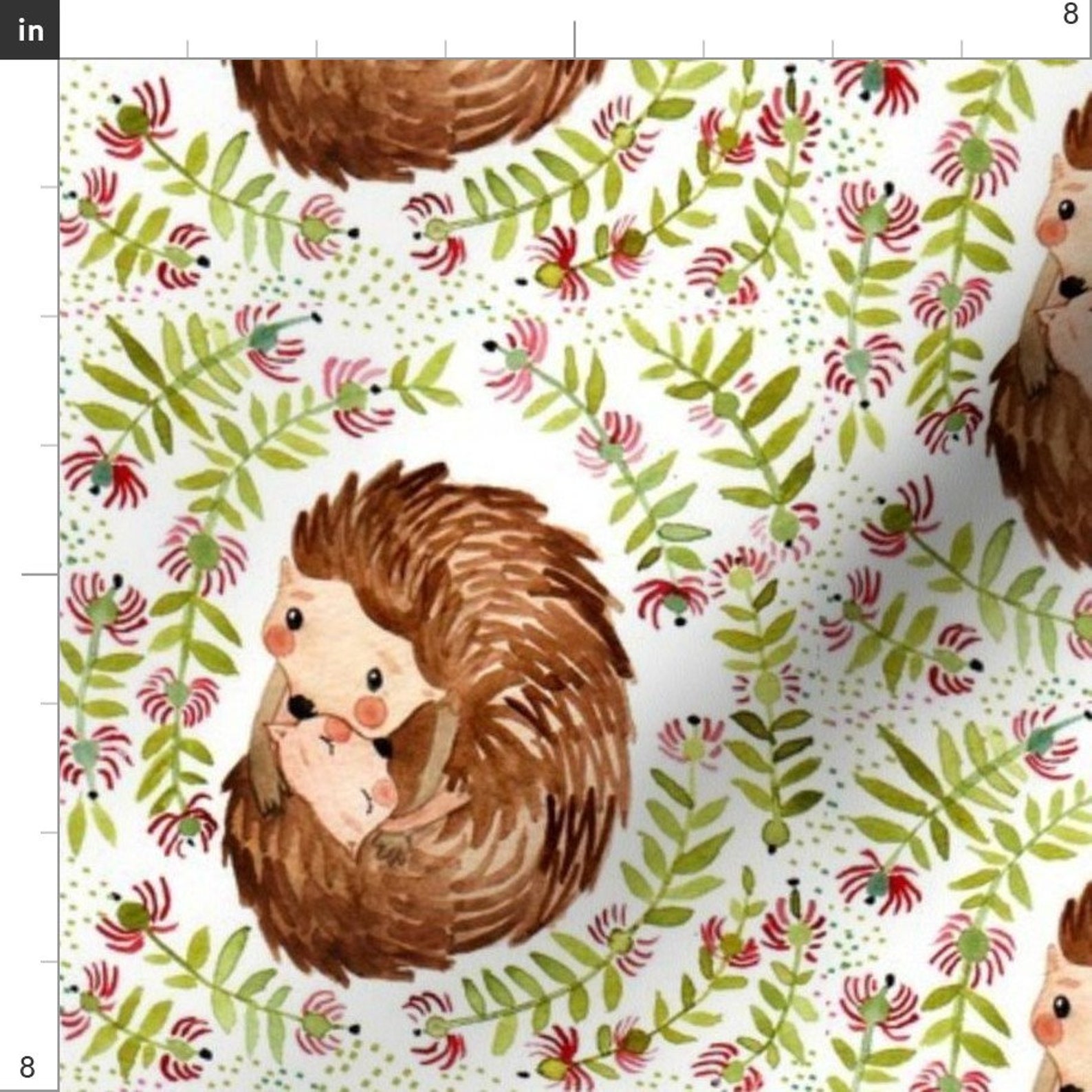 Hedgehog Hug Fabric Hedgehog Hug by Potyautas Hedgehog - Etsy