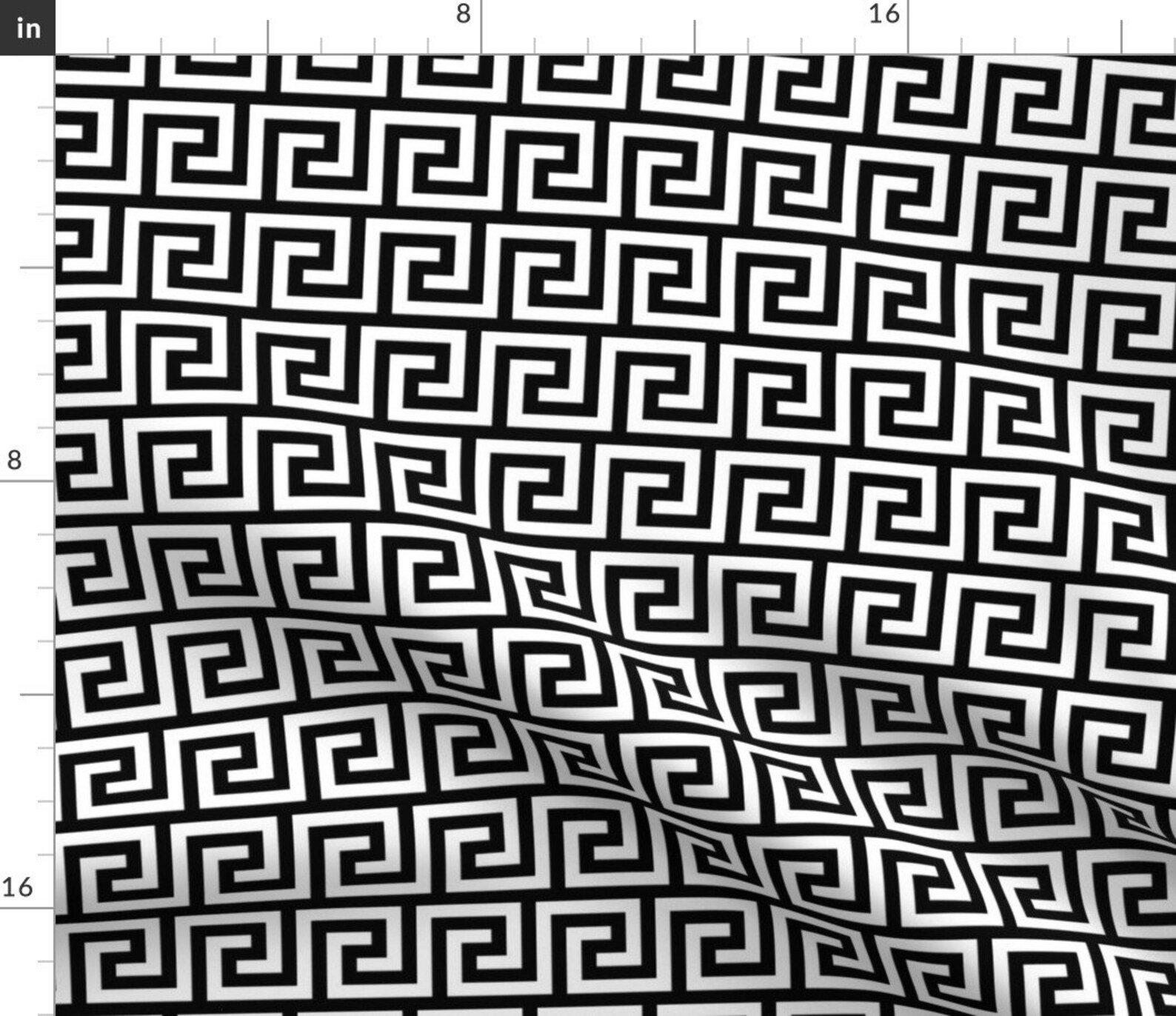 Greek Key Fabric 2 Greek Key Pattern Black and White - Etsy