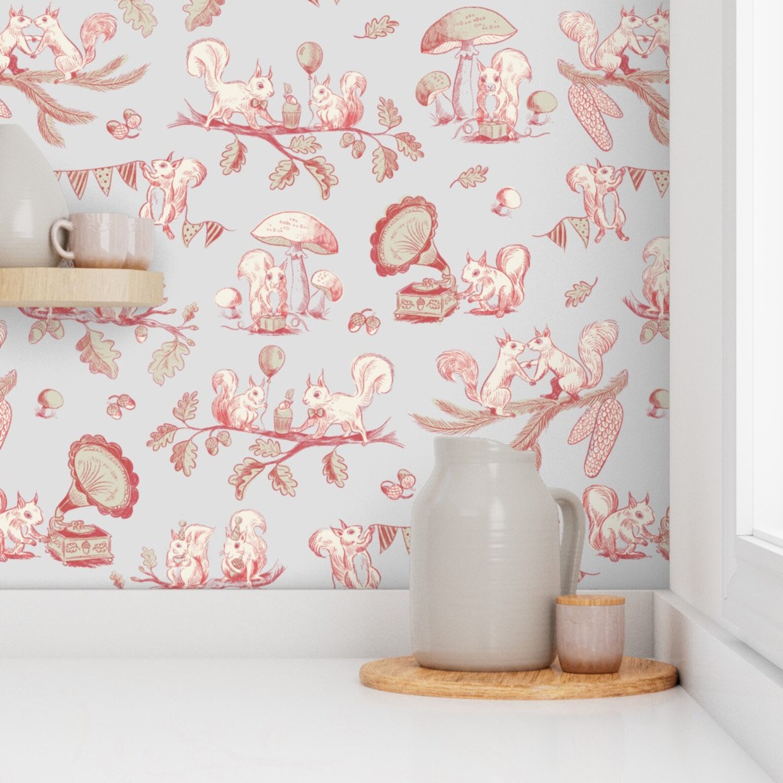 Squirrel Wallpaper Squirrel Party-01 by Rebelform Squirrel - Etsy