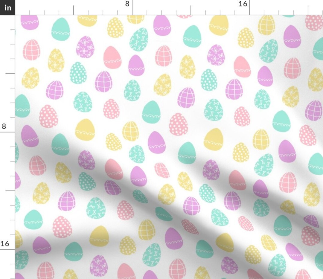 Easter Fabric Easter Eggs // Pastel Easter Egg Spring Fabric by Andrea ...