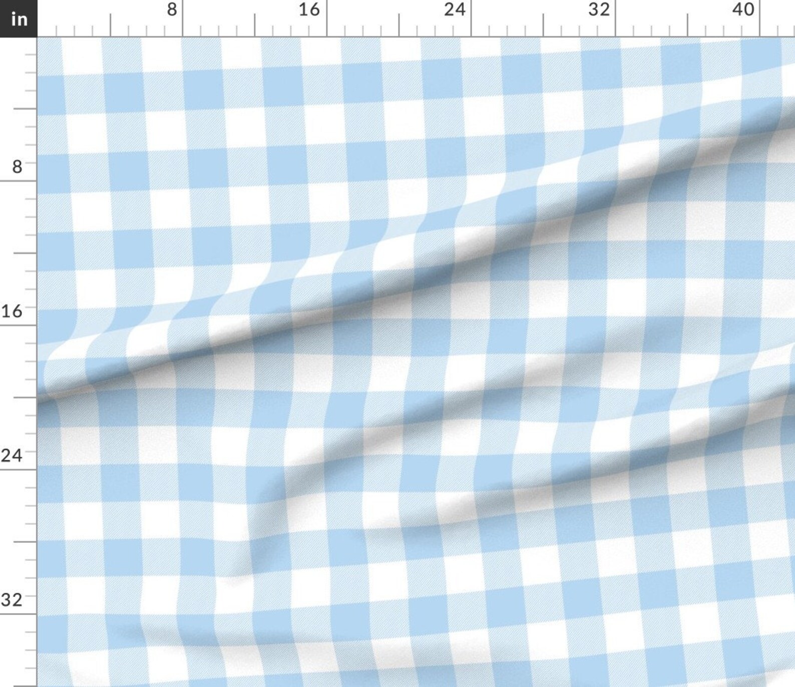 Baby Blue Fabric Big Buffalo Plaid Check Blue and White by - Etsy