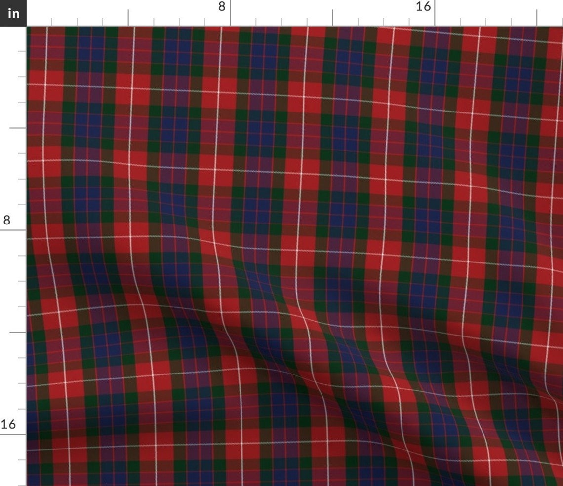 Red and Blue Plaid Fabric Fraser Red Tartan by Weavingmajor - Etsy