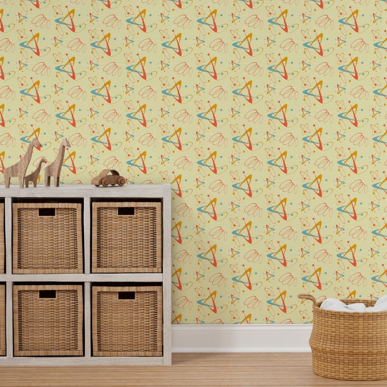 Atomic Wallpaper Mid Century Modern by Roofdog Designs Mid - Etsy