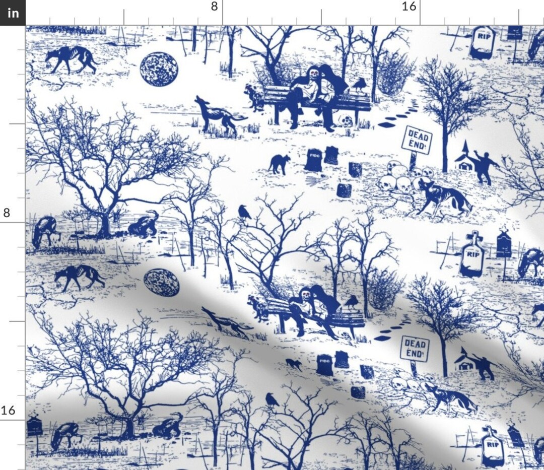 Zombie Fabric Zombie Dog Park Toile by Mariafaithgarcia Zombie Toile ...