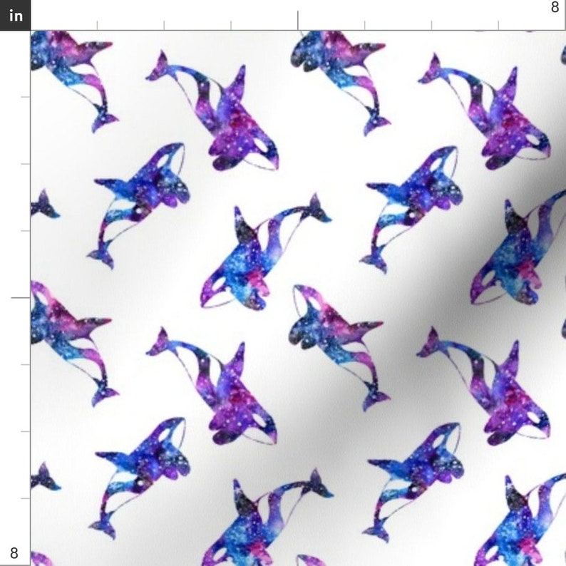Killer Whale Fabric Galaxy Killer Whale by Runlenarun Orca - Etsy