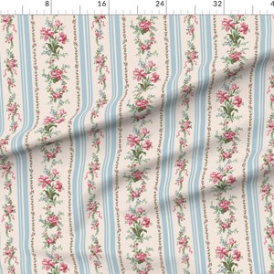 Regency Stripe Fabric Belvedere Floral by Peacoquettedesigns - Etsy