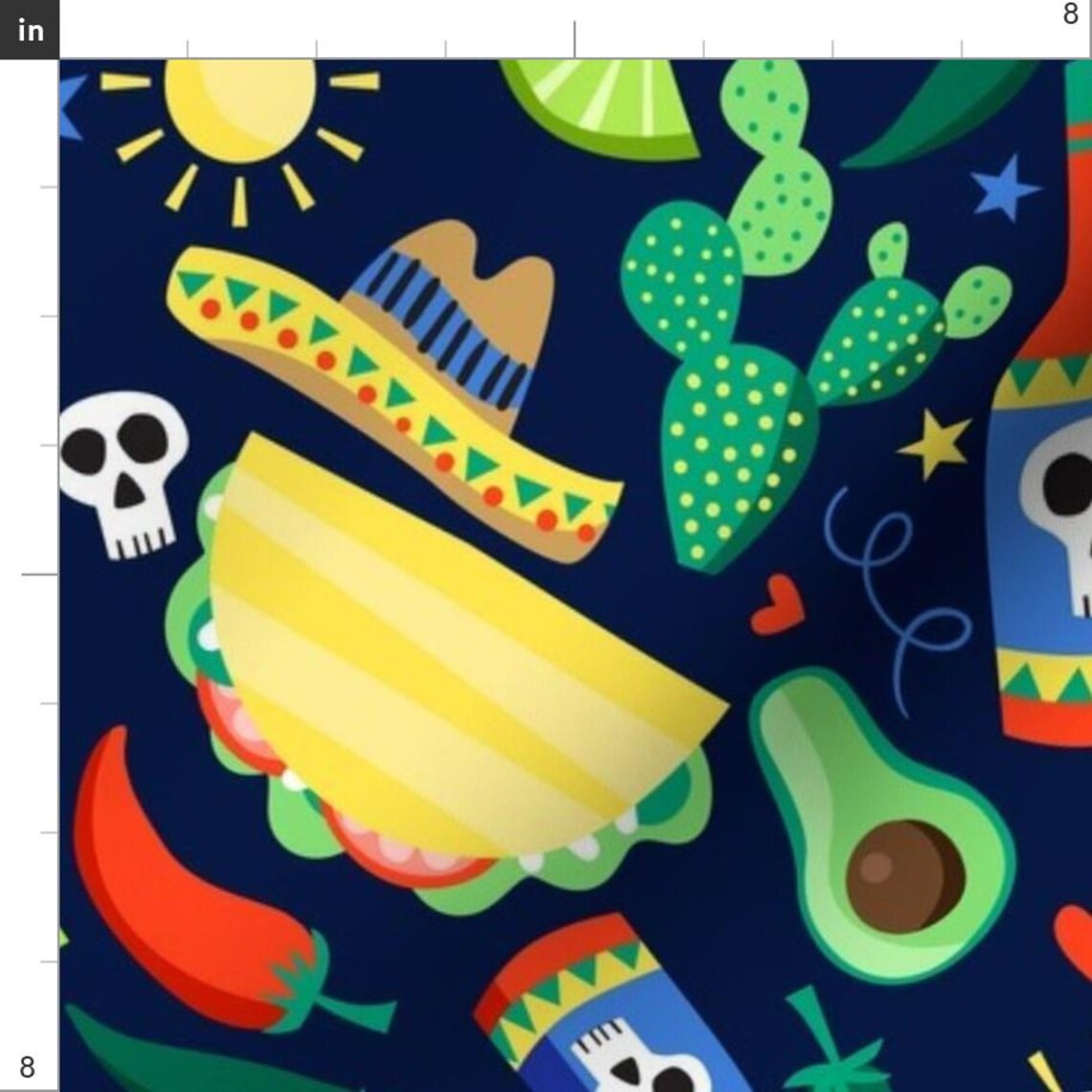 Taco and Burritos Fabric - Veggie Tacos-01 by Laura May Designs ...