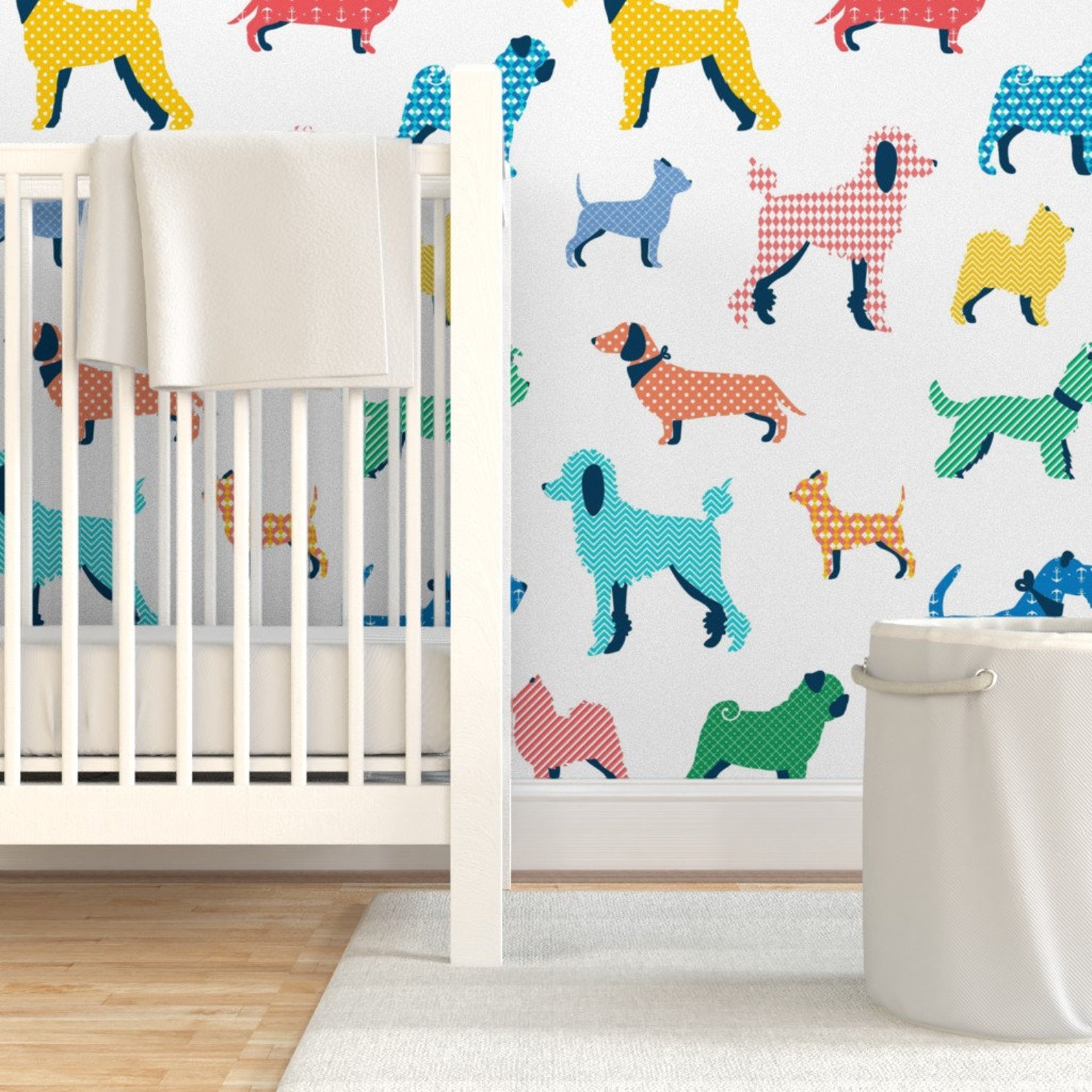 Dog Wallpaper Patterned Dogs Vibrant Big by Ewa Brzozowska - Etsy