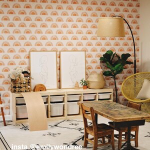 Block Print Sun Wallpaper Sunshine by Littlearrowdecor | Etsy