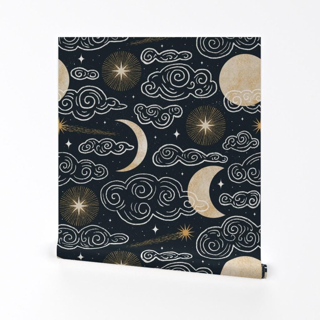 Dreamy Sky Removable Peel and Stick Wallpaper - Whimsical Night ...
