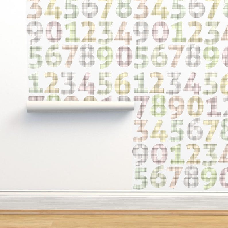 Number Wallpaper - Jumbo Number Grid on White by Weavingmajor ...