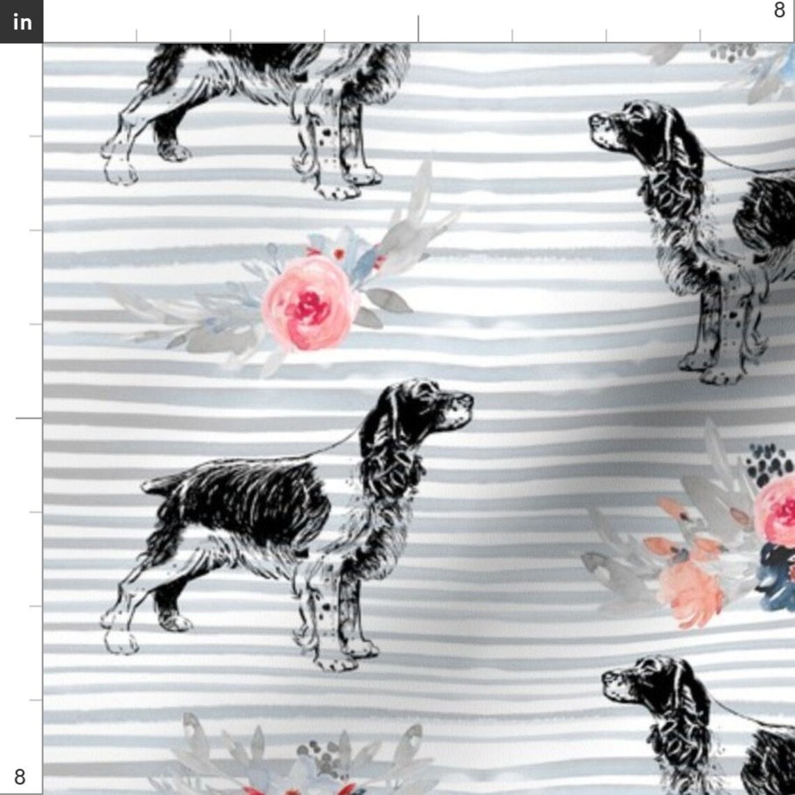 Dog Fabric Springer Spaniels By Taylor Bates Creative Year | Etsy
