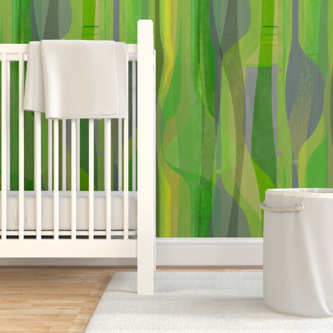 Mid Century Wallpaper Midcentury Plateau in Lime Vertical by - Etsy