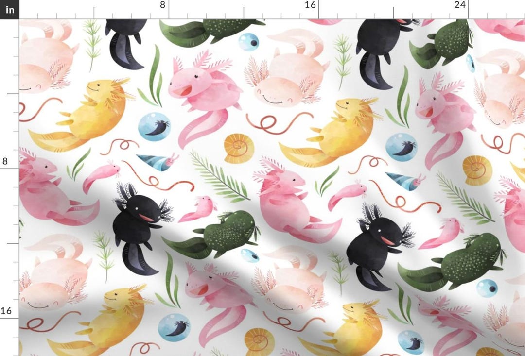 Salamander Fabric - Axolotl by Ktscarlett_ - Mexican Wildlife Gaming ...