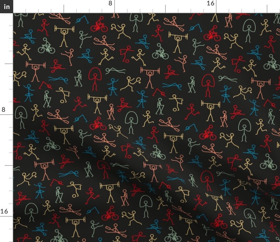 Sports and Fitness Fabric Stick Fit Poster by Seesawboomerang Stickmen ...