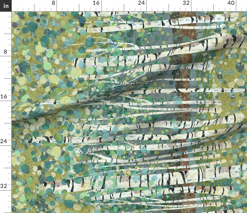 Birch Forest Fabric Birch Forest by Sarah Treu Woodland - Etsy