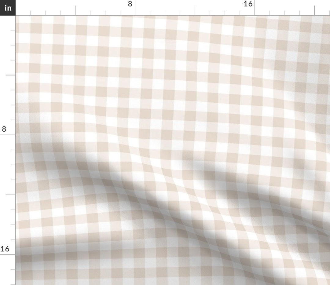 Gingham Fabric Warm Beige by Erin__kendal Farmhouse Neutral Country ...