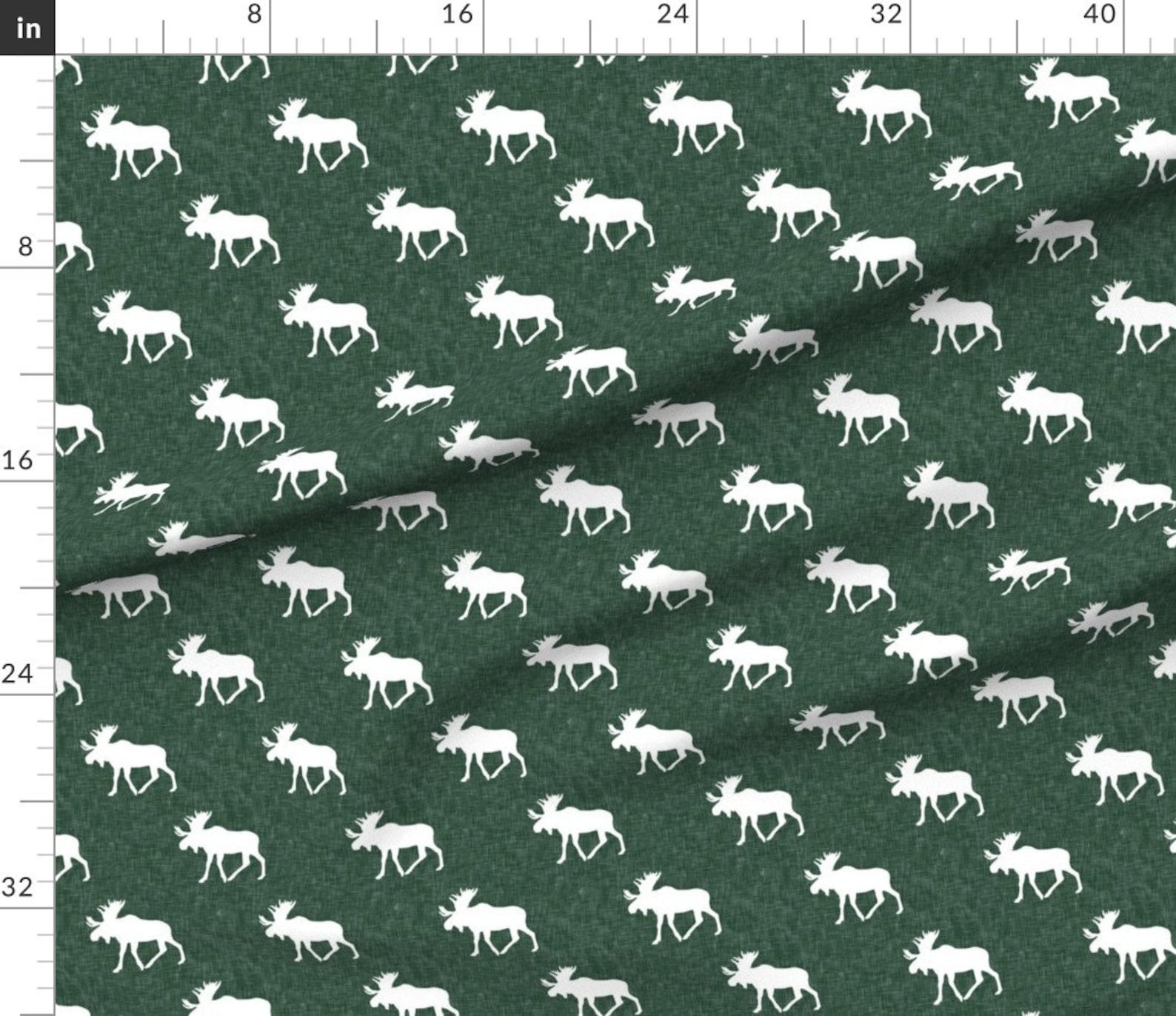 Moose Fabric Moose Hunter Green by Littlearrowdesign - Etsy