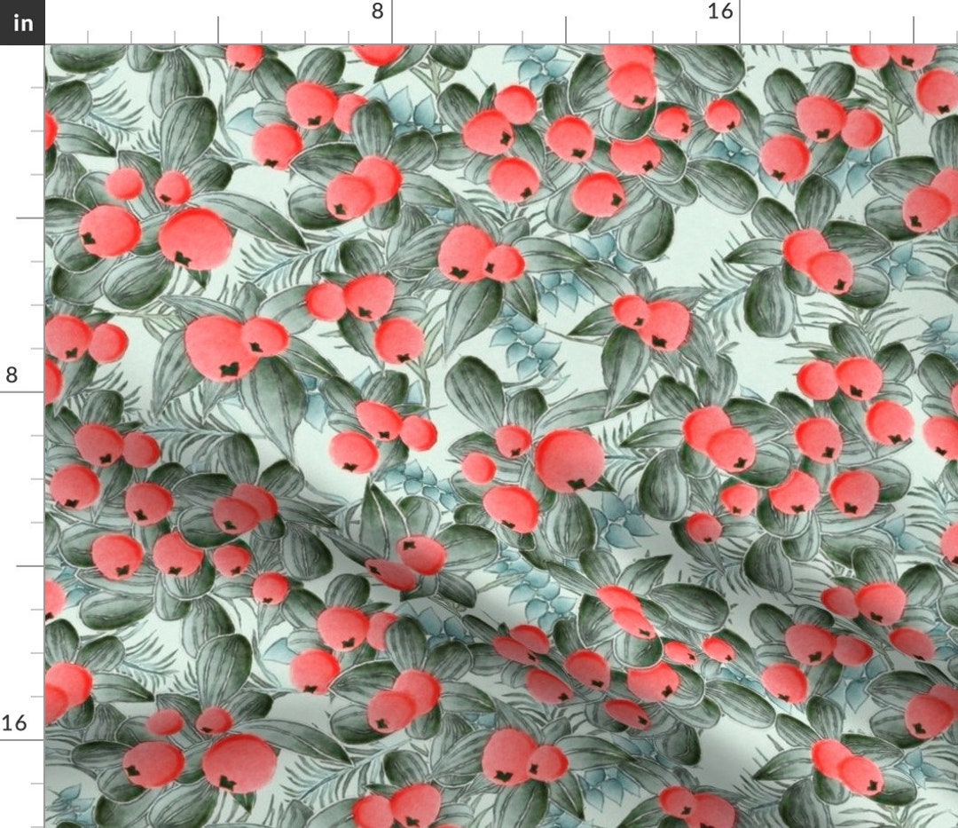 Tropical Watercolor Berry Fabric Berry by Kociara Summer Tropical Tiki ...