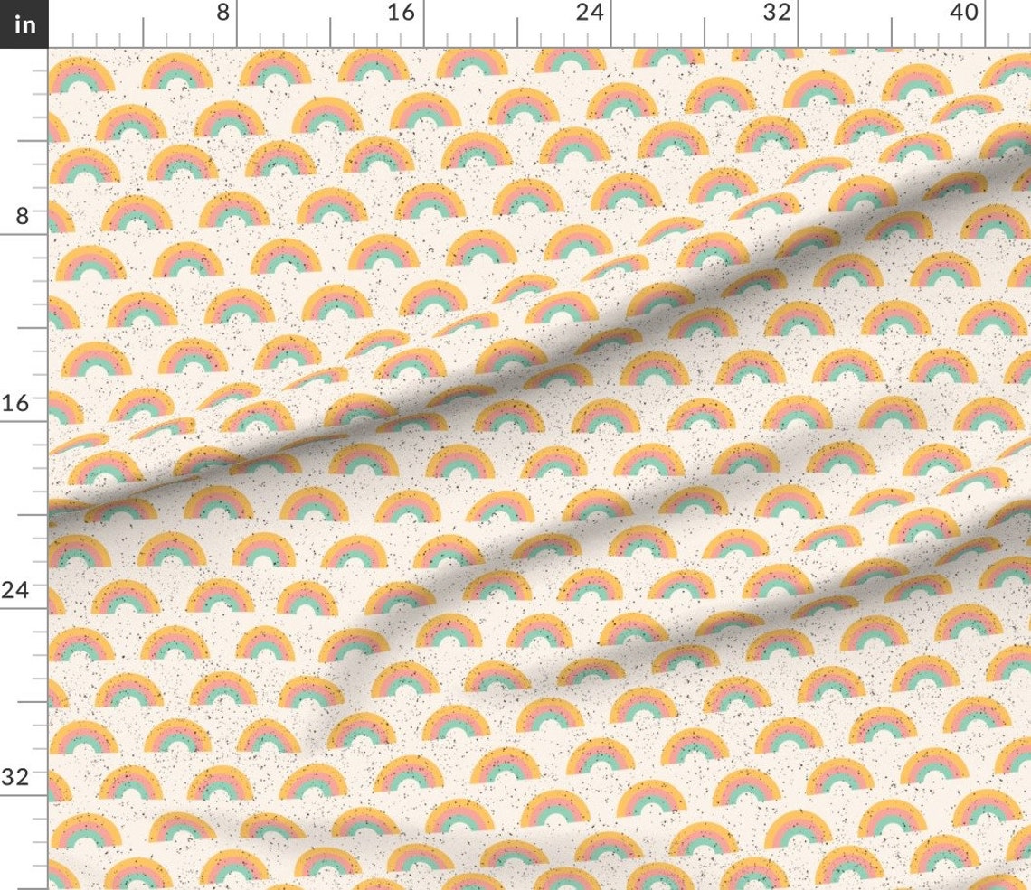 Pastel Retro Rainbow Fabric Rainbow Sherbet By Tramake - Etsy.de