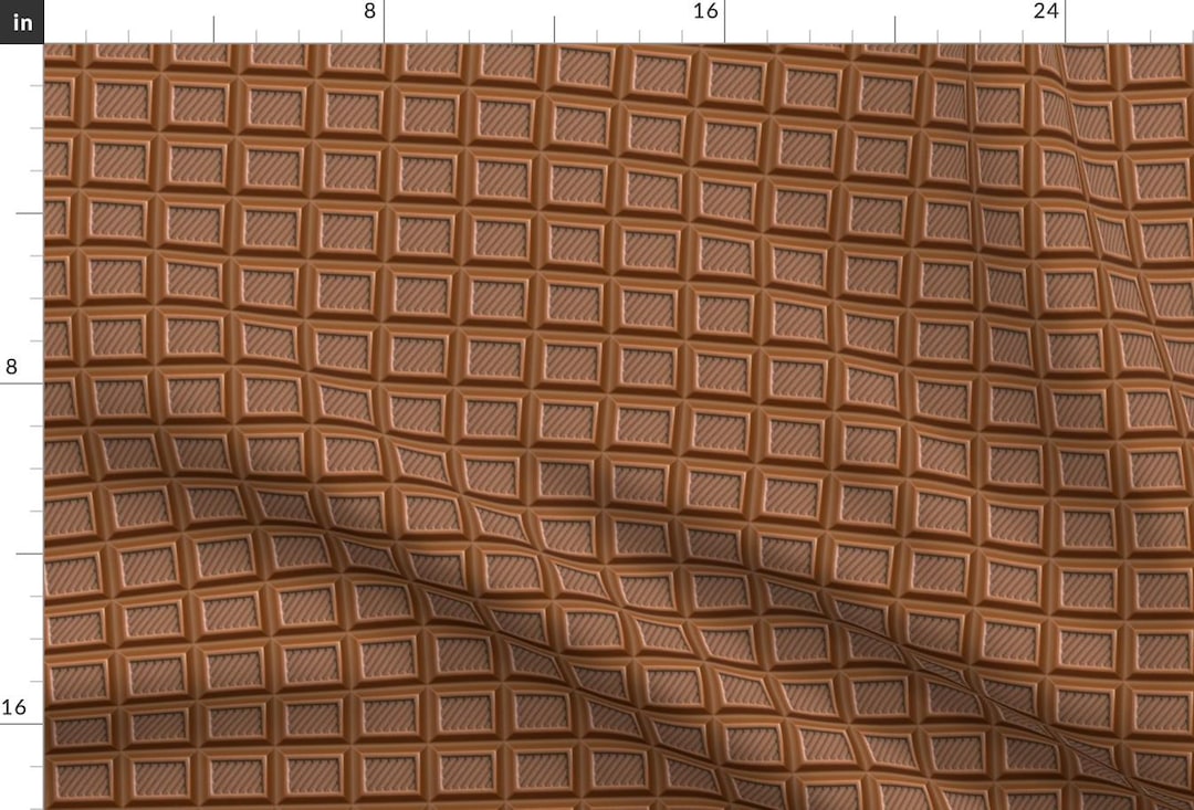 Chocolate Bar Fabric - Milk Brown Sweets Geometric by Raveneve - Brown ...