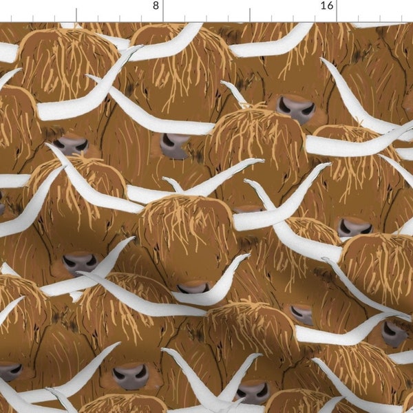 Scottish Highland Cow Fabric - Etsy