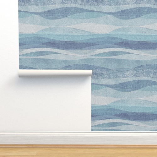 Waves Wallpaper Big Wave Wallpaper Peel and Stick Ocean - Etsy