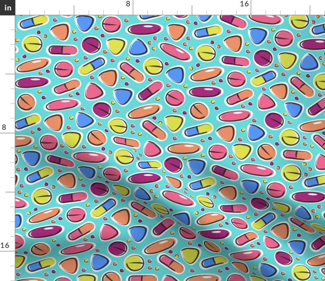 Pills Fabric Pills by Meredith Watson Colorful Medicine Pills Office ...