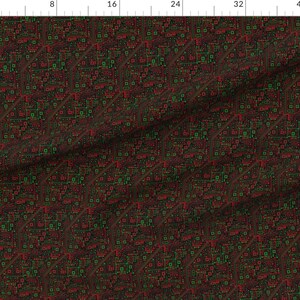 Circuit Fabric Merry Robot Circuits Dark Small by Robyriker Geek ...