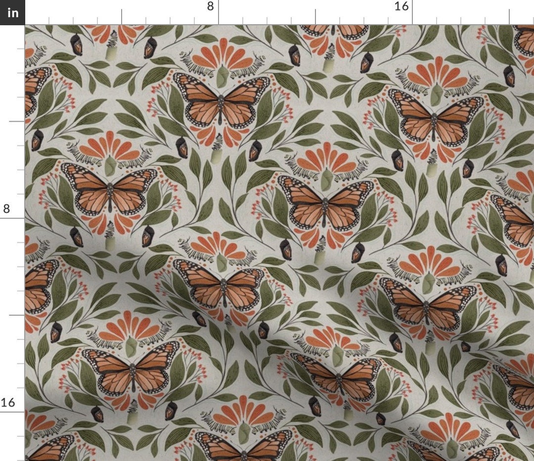 Nature Fabric Monarch Butterfly by Ashleyinthestars Garden Insect ...