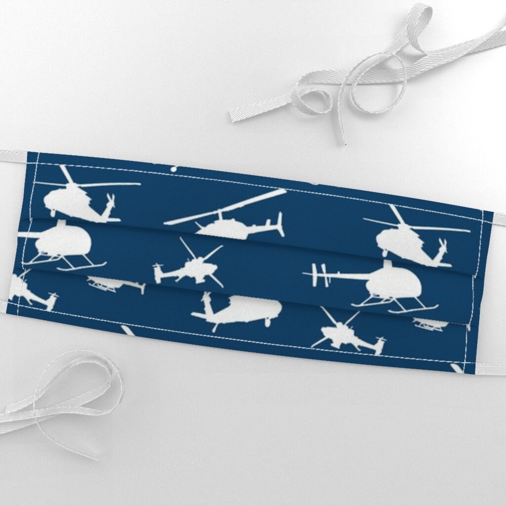 Helicopters on Blue Fabric Helicopter Silhouettes // Small - Etsy