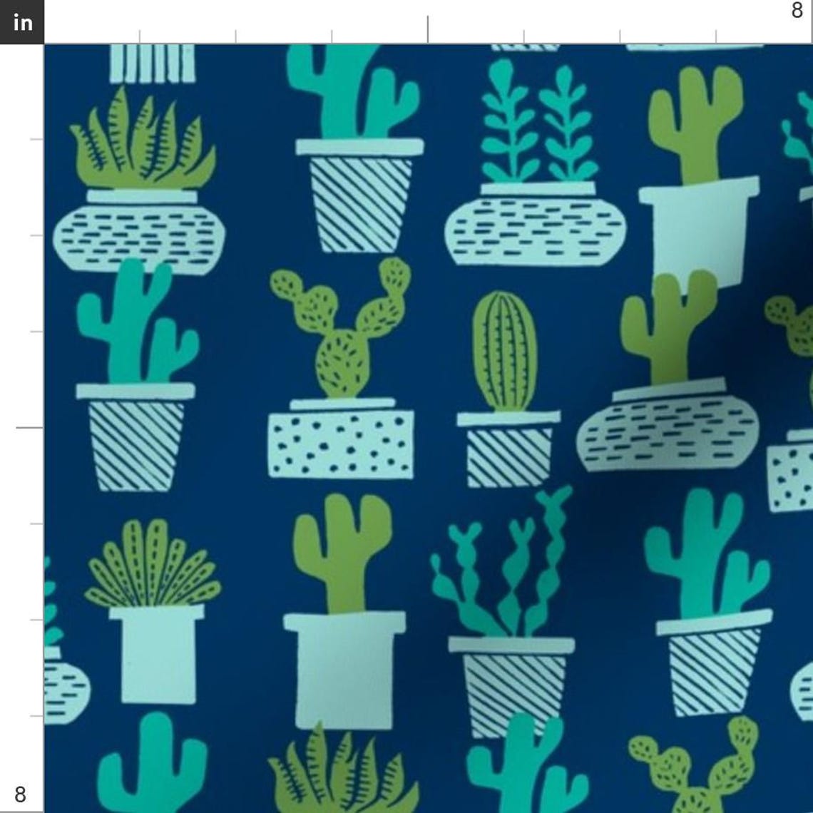 Cactus Fabric - Potted Plants Houseplants Terrariums Succulents Fabric ...