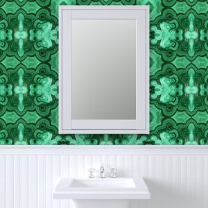 Mirrored Malachite Wallpaper Malachite Large Scale by Pricedesigns ...