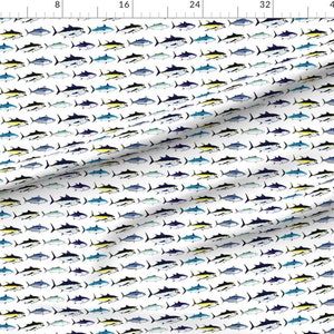 Big Tuna Fabric 7 Tuna Bigger by Combatfish Blue Summer Lake Tuna ...