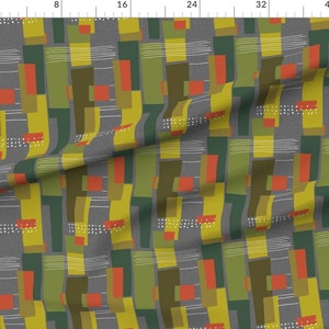 Green and Yellow Blocks Fabric Marks and Color Blocks /03 by | Etsy