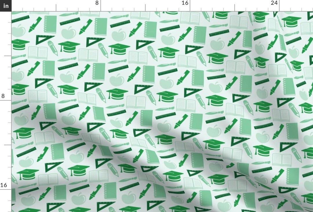 Green Graduation Fabric Back to School green by Studiofibonacci Green ...