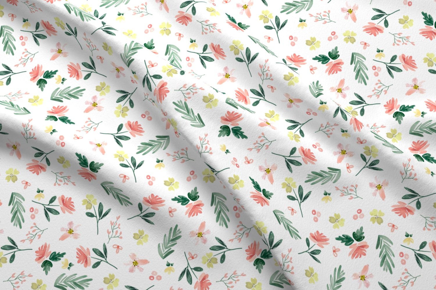 Baby Girl Nursery floral Fabric Delicate Floral By | Etsy
