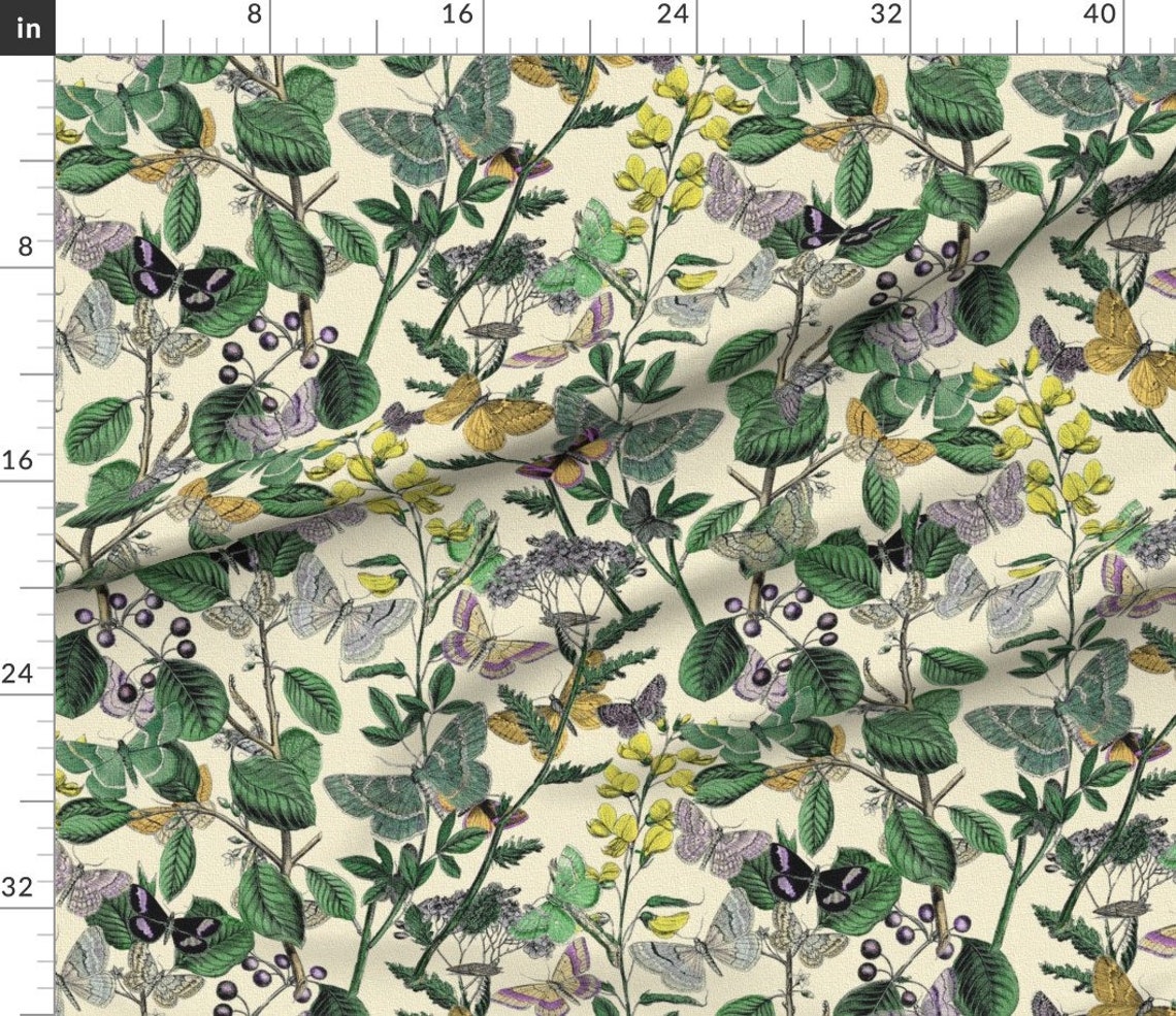 Butterfly Floral Spring Fabric Springtime in the Butterflies - Etsy